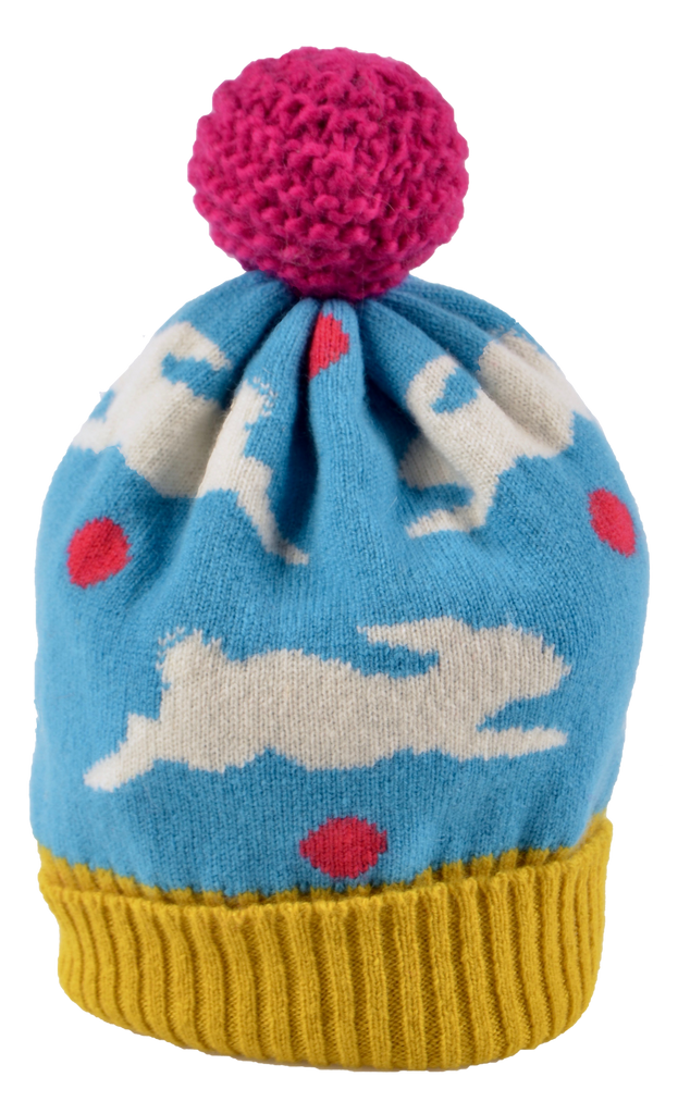 Knitted Bobble Lambswool Rabbit Hat – Nervous Stitch